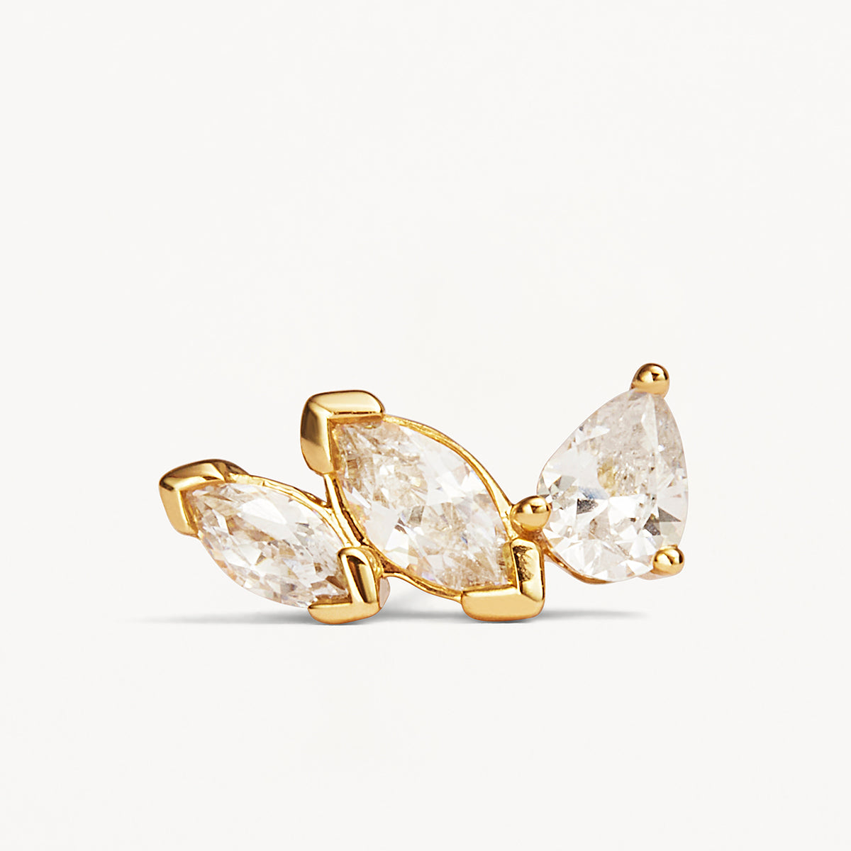 14k Solid Gold Petal by Petal Lab-Grown Diamond Earring - Right – by charlotte