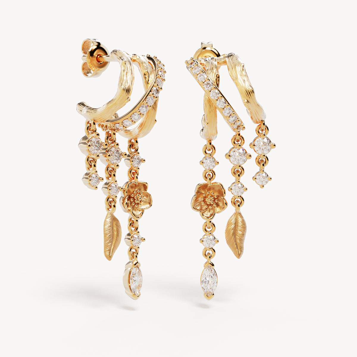 18k Gold Plated Radiant Bloom Illusion Hoops – by charlotte