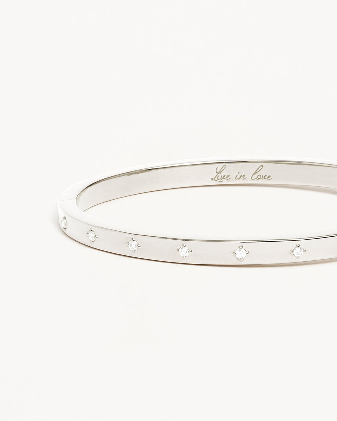 Sterling Silver Live in Love Bangle – by charlotte
