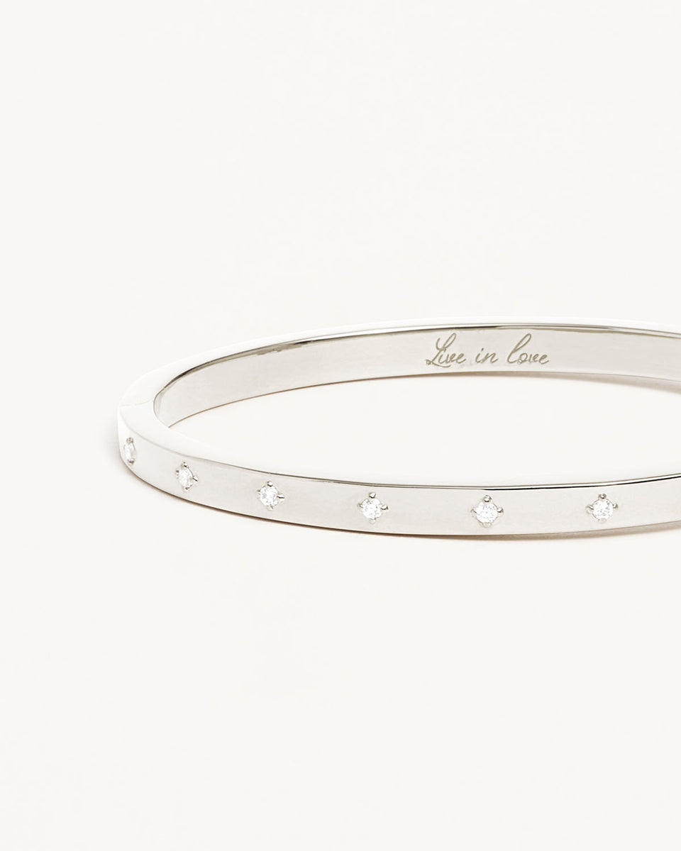 Sterling Silver Live in Love Bangle – by charlotte