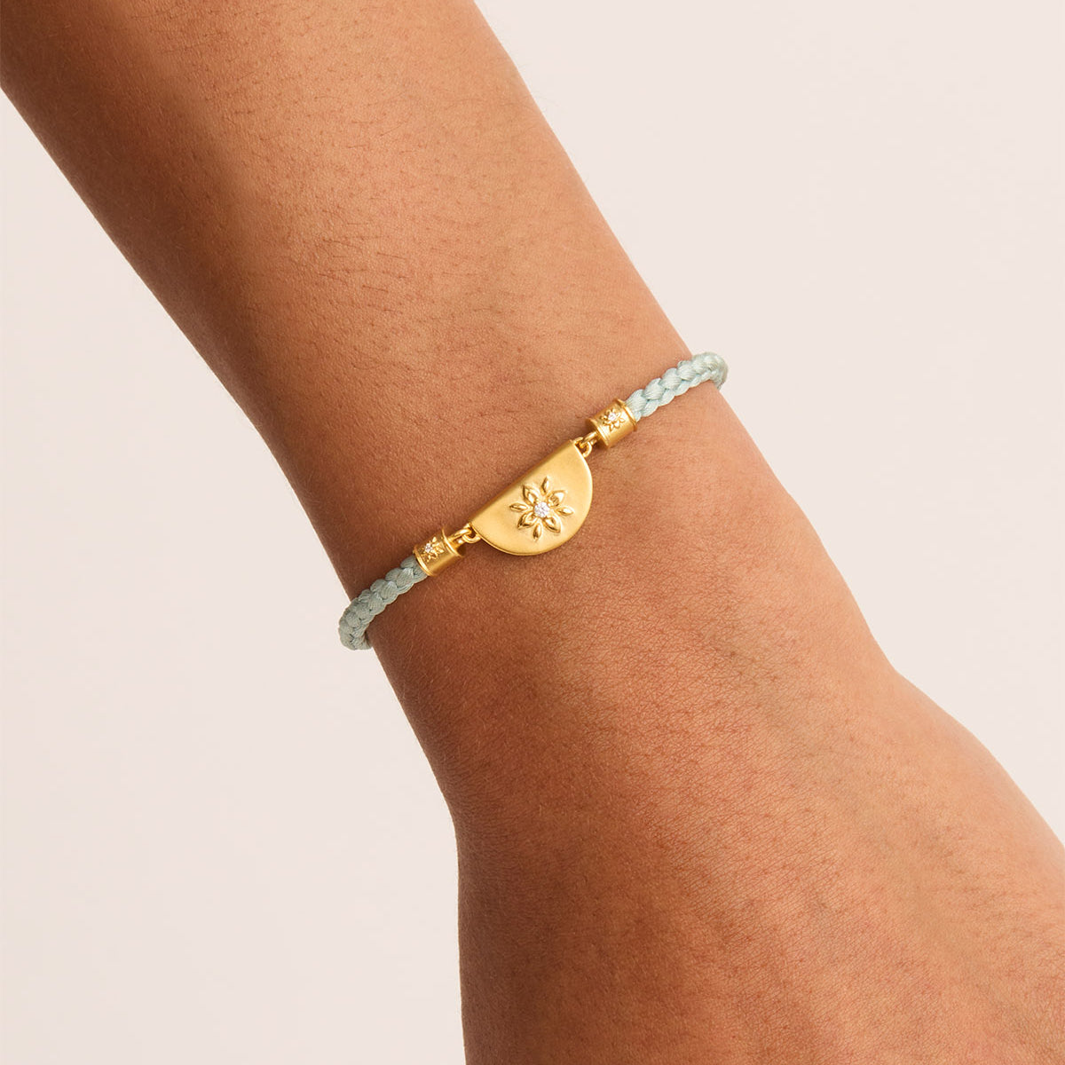 18k Gold Vermeil Lotus Blue Silk Cord Bracelet – by charlotte