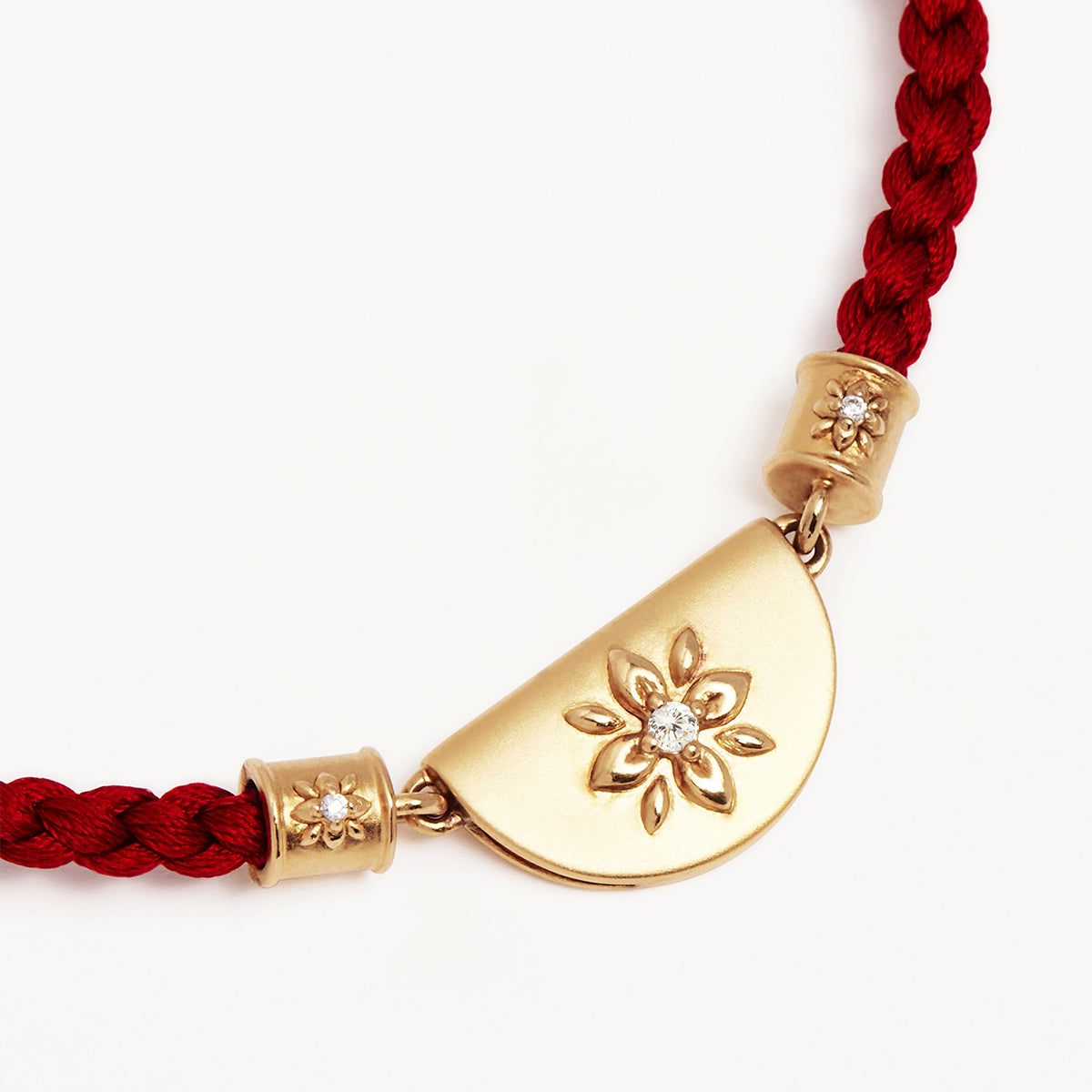 18k Gold Vermeil Lotus Red Silk Cord Bracelet – by charlotte