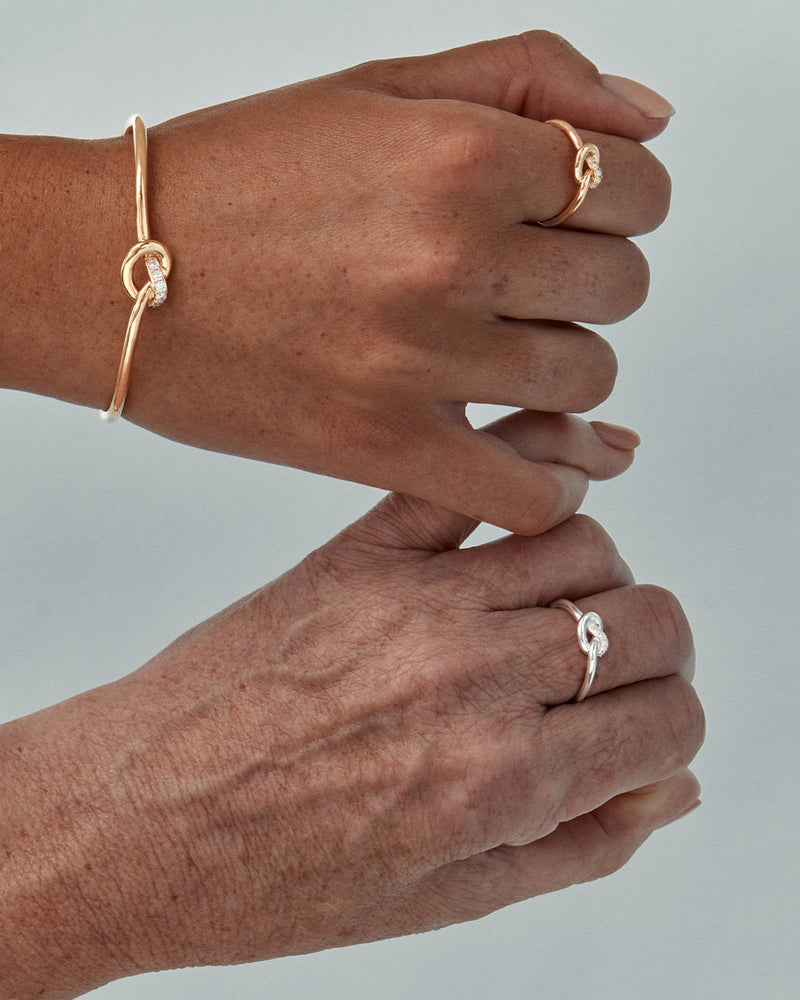 18k Gold Vermeil Love Knot Lab-Grown Diamond Cuff – by charlotte