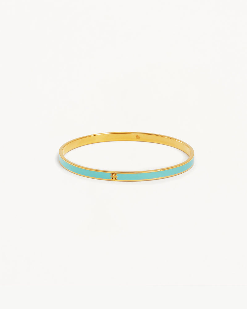 18k Gold Vermeil Born to Bloom Enamel Bangle - Cloud Blue – by charlotte