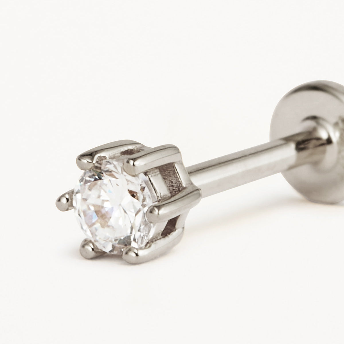 14k Solid White Gold Crystal Cartilage Earring – by charlotte