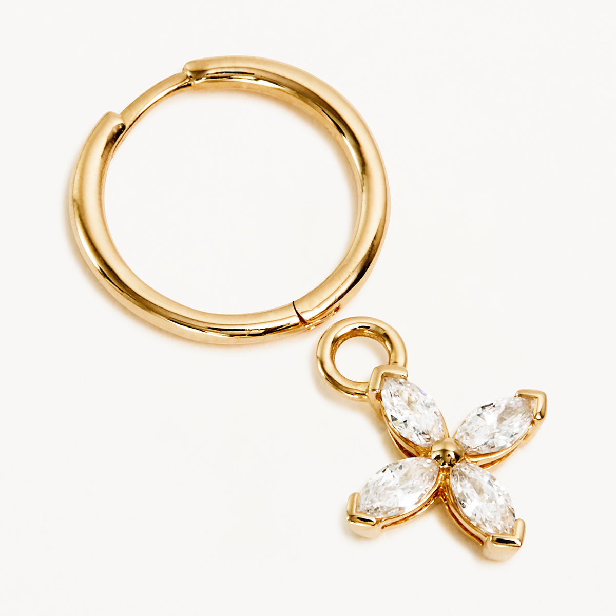 14k Solid Gold Blossom Lab-Grown Diamond Hoop – by charlotte