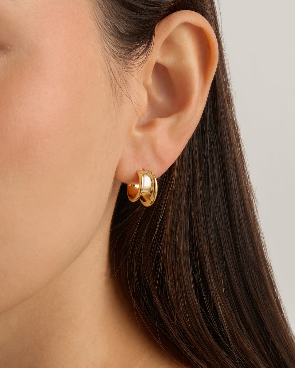 18k Gold Vermeil Muse Small Hoops – by charlotte