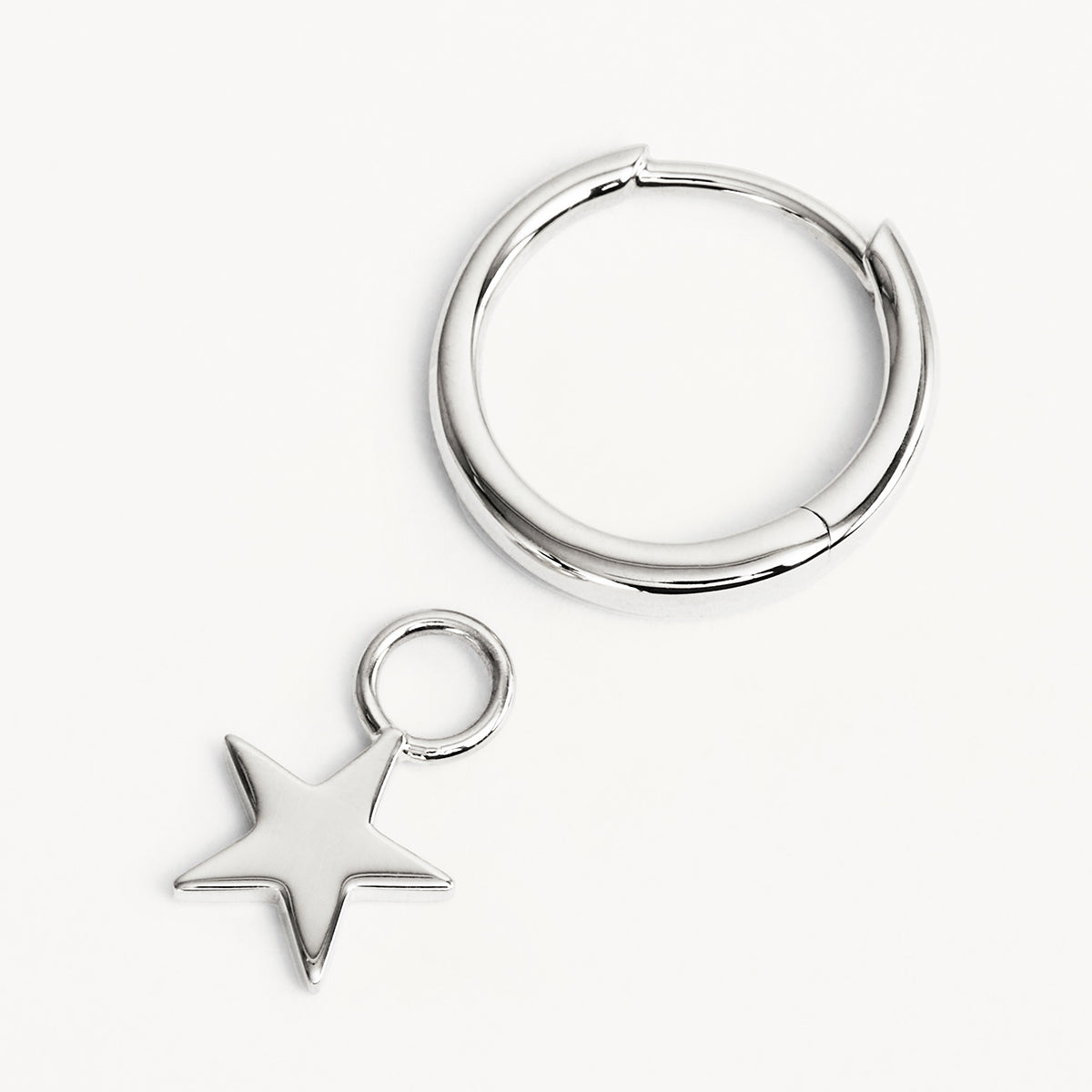 Sterling Silver Wishing on a Star Hoops – by charlotte