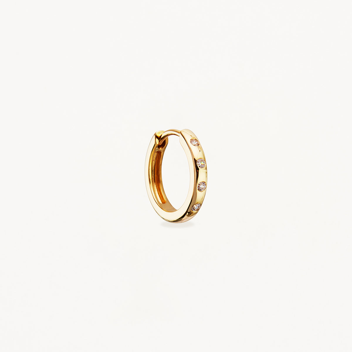 14k Solid Gold Cosmic Lab-Grown Diamond Hoop – by charlotte