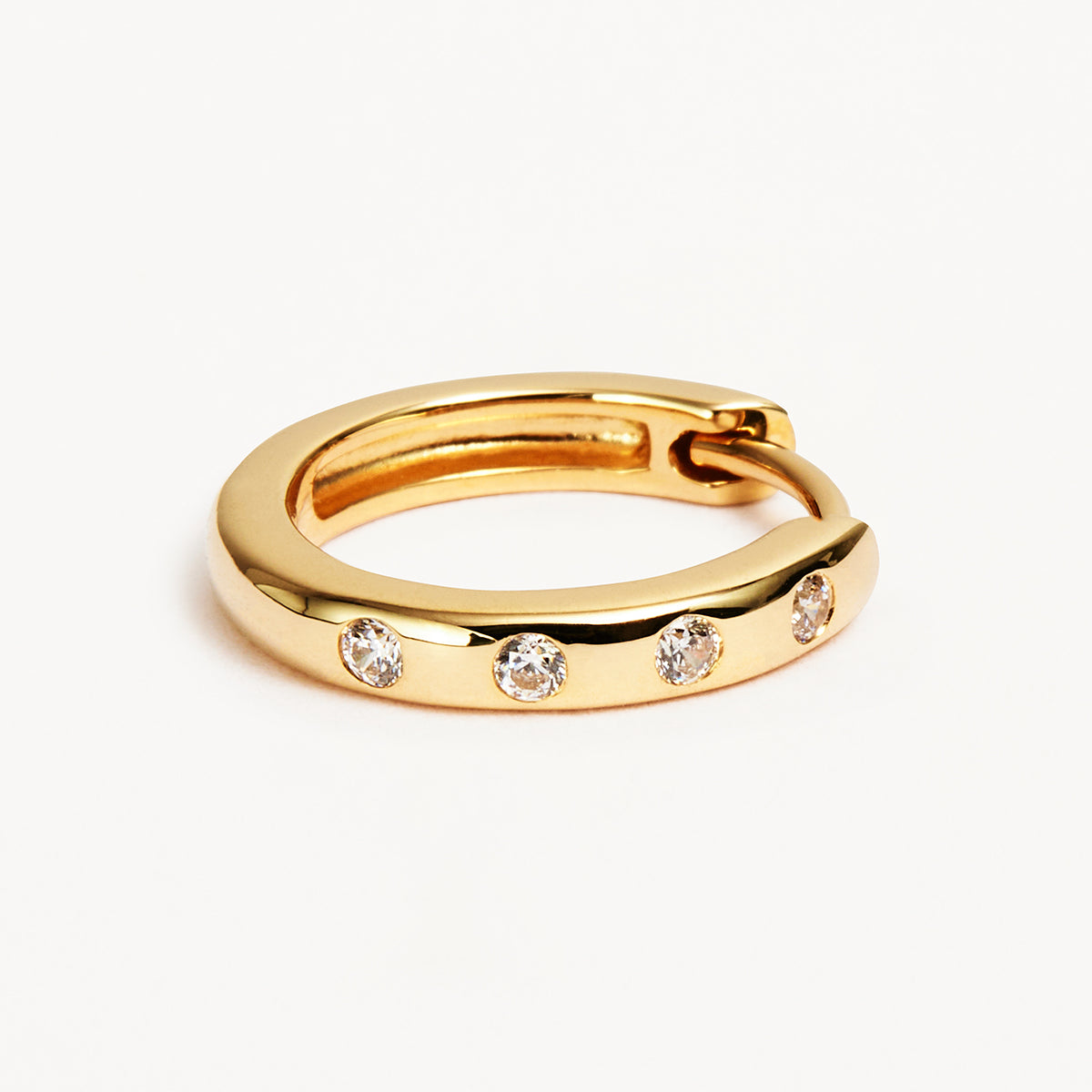 14k Solid Gold Cosmic Lab-Grown Diamond Hoop – by charlotte