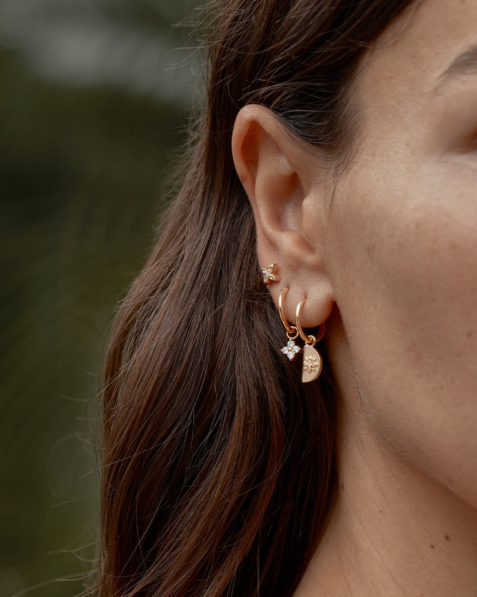 18k Gold Vermeil Crystal Bloom Hoops – by charlotte