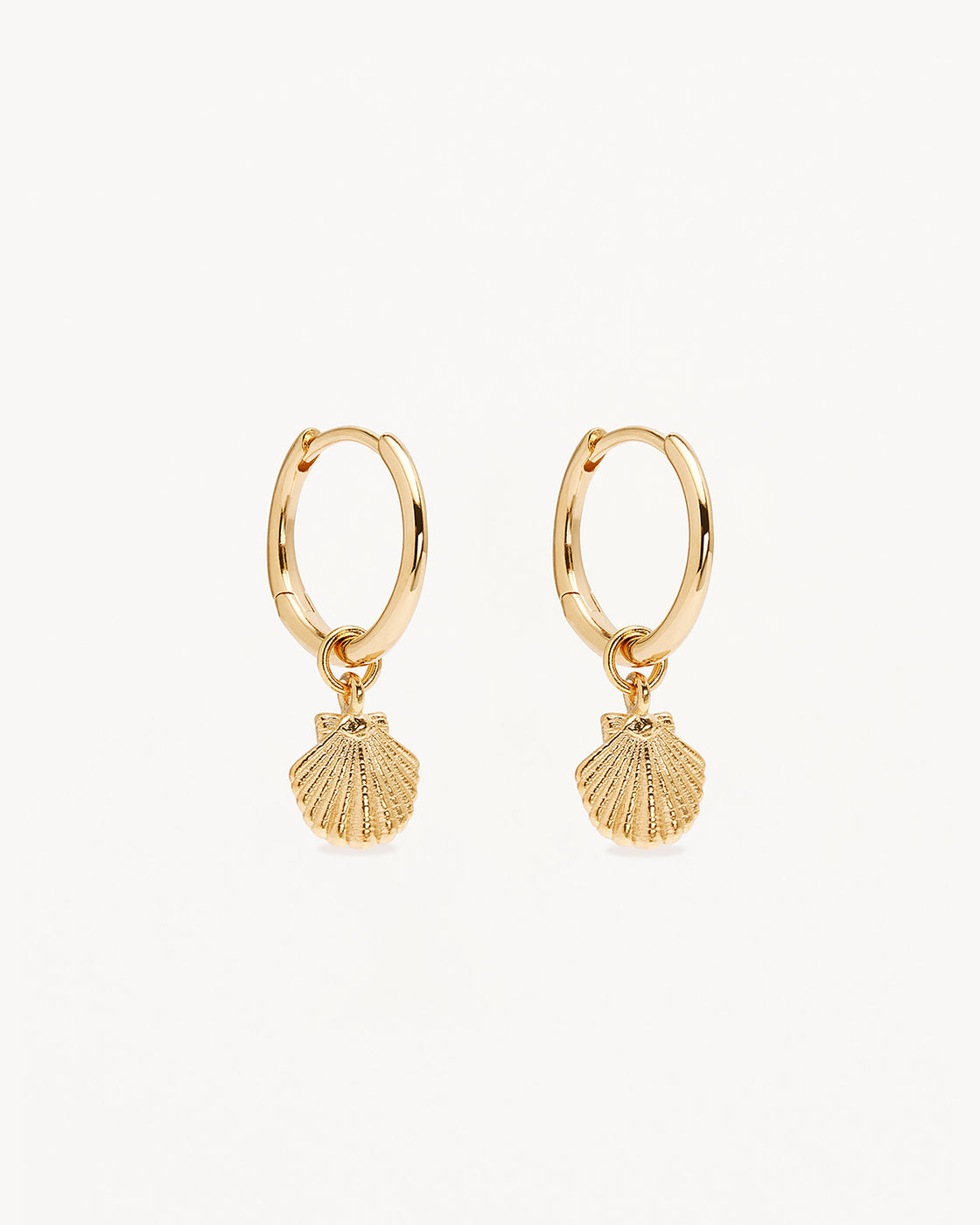 18k Gold Vermeil By the Shore Shell Hoops – by charlotte