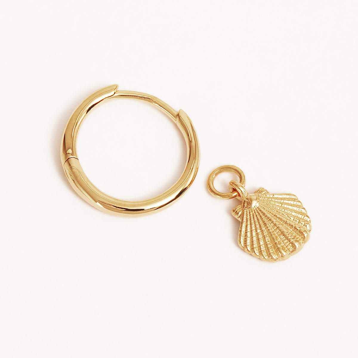 18k Gold Vermeil By the Shore Shell Hoops – by charlotte