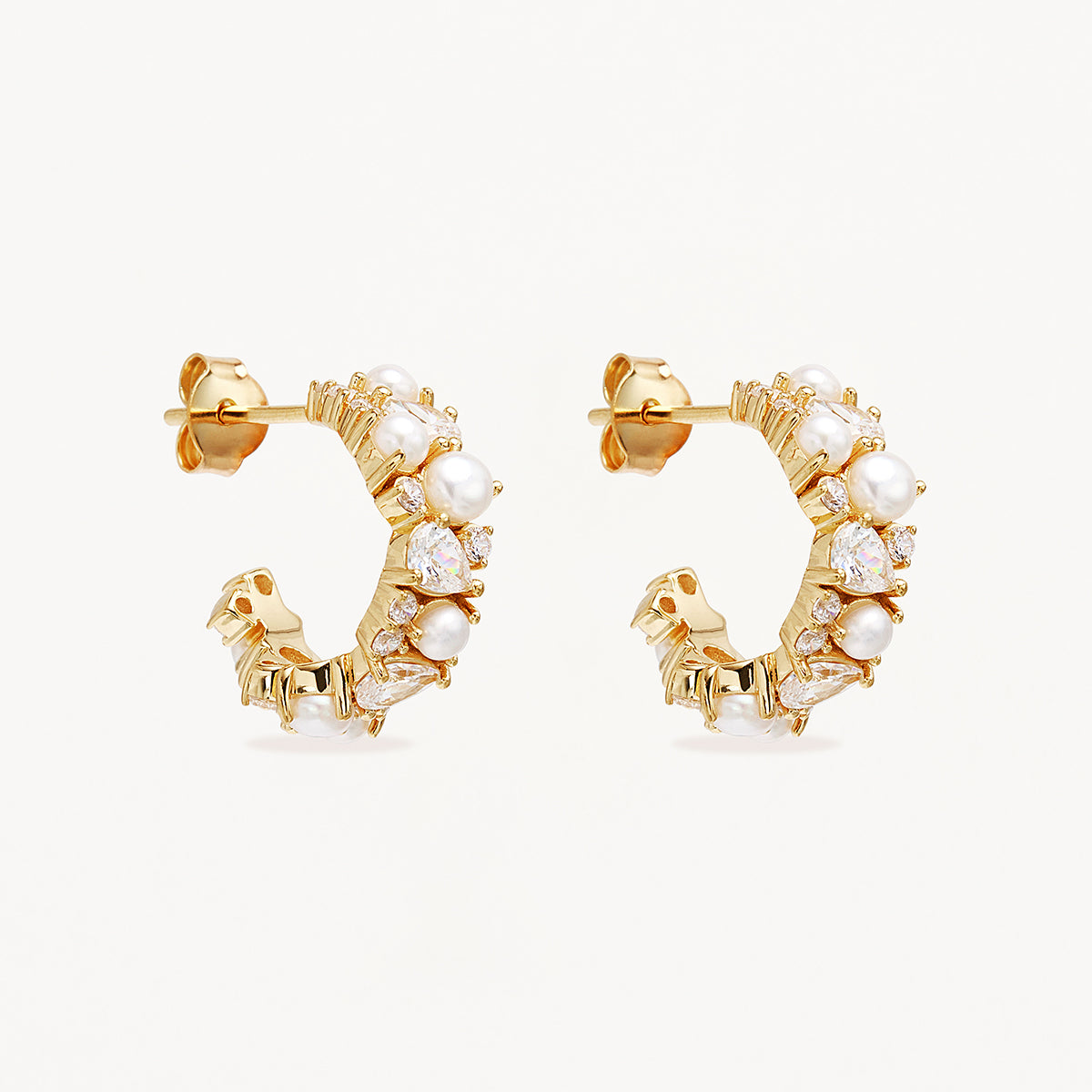 18k Gold Vermeil Sea Foam Hoops – by charlotte