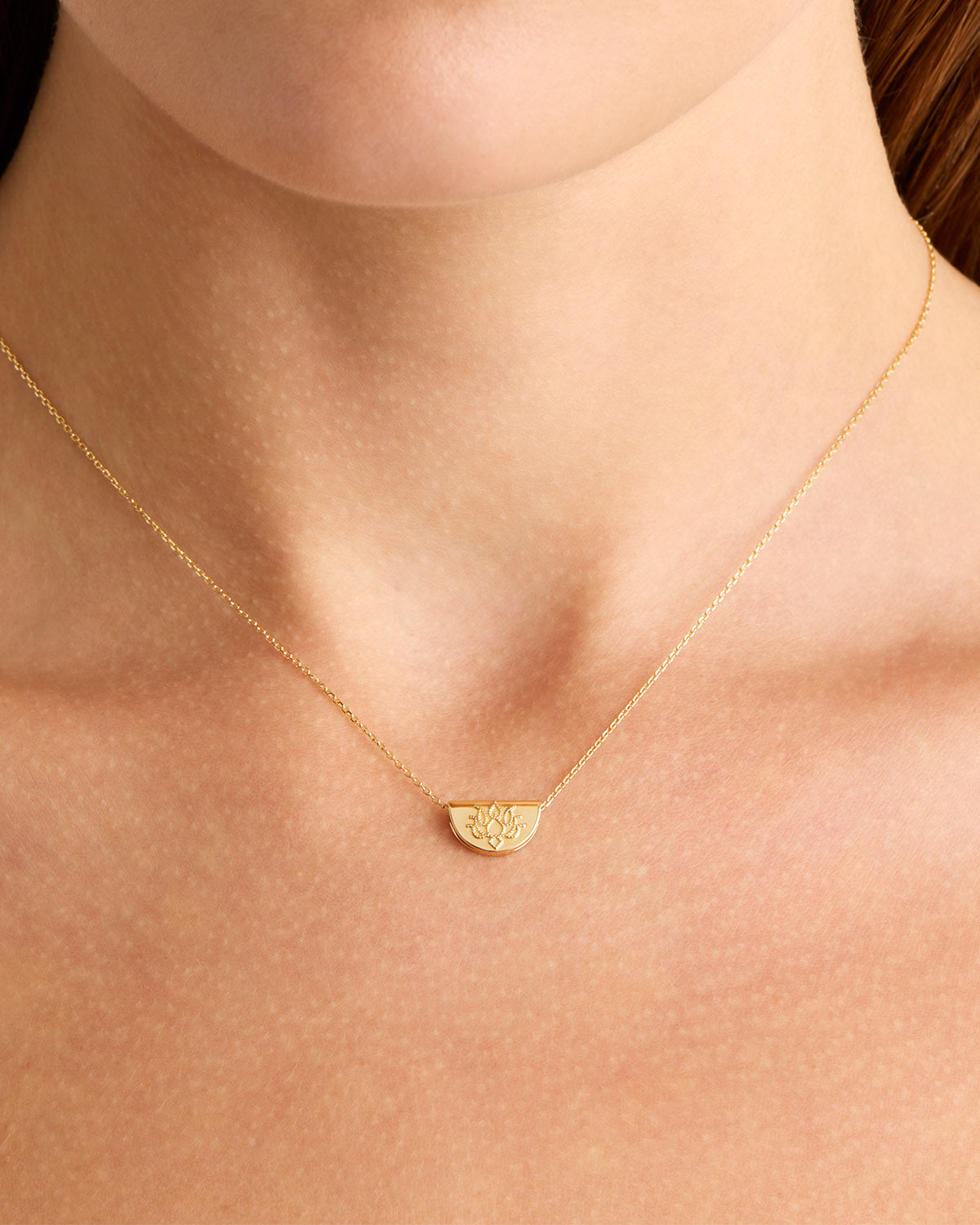 14k Solid Gold Mini Lotus Necklace – by charlotte