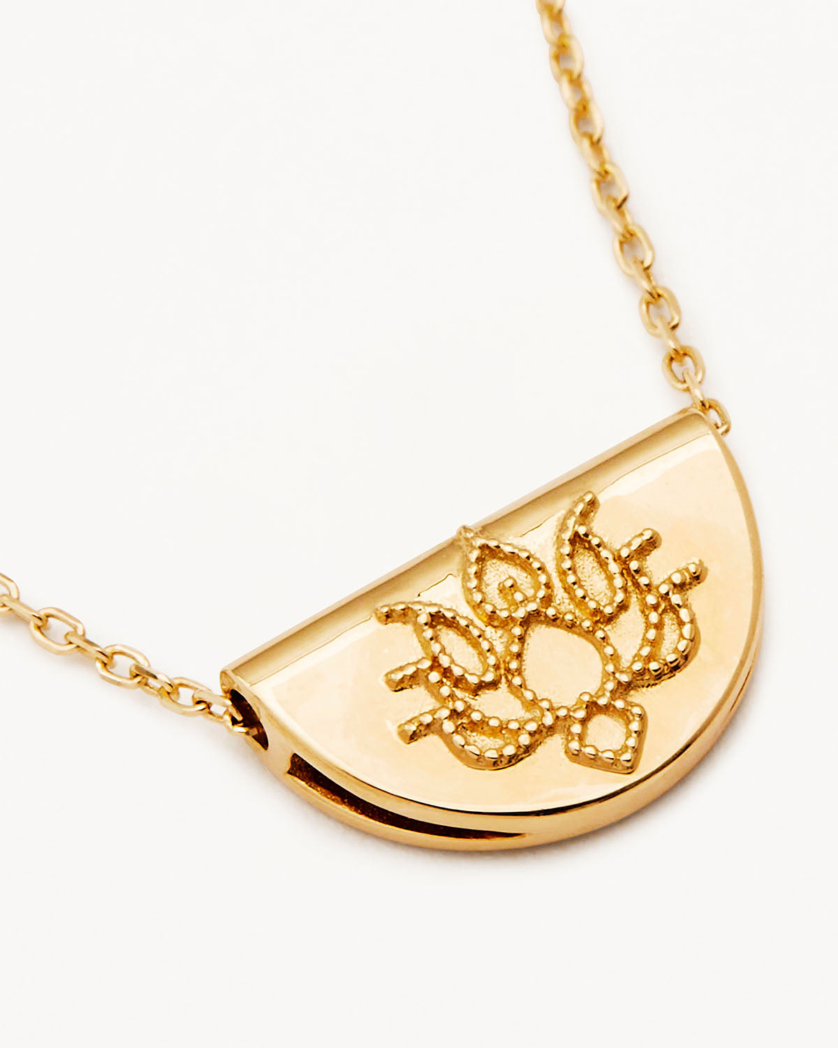 14k Solid Gold Mini Lotus Necklace – by charlotte