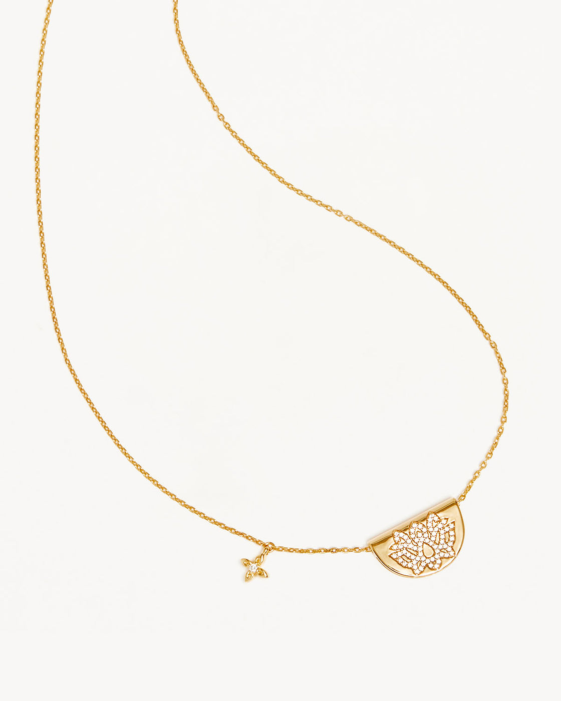 18k Gold Vermeil Live In Light Lotus Necklace – by charlotte