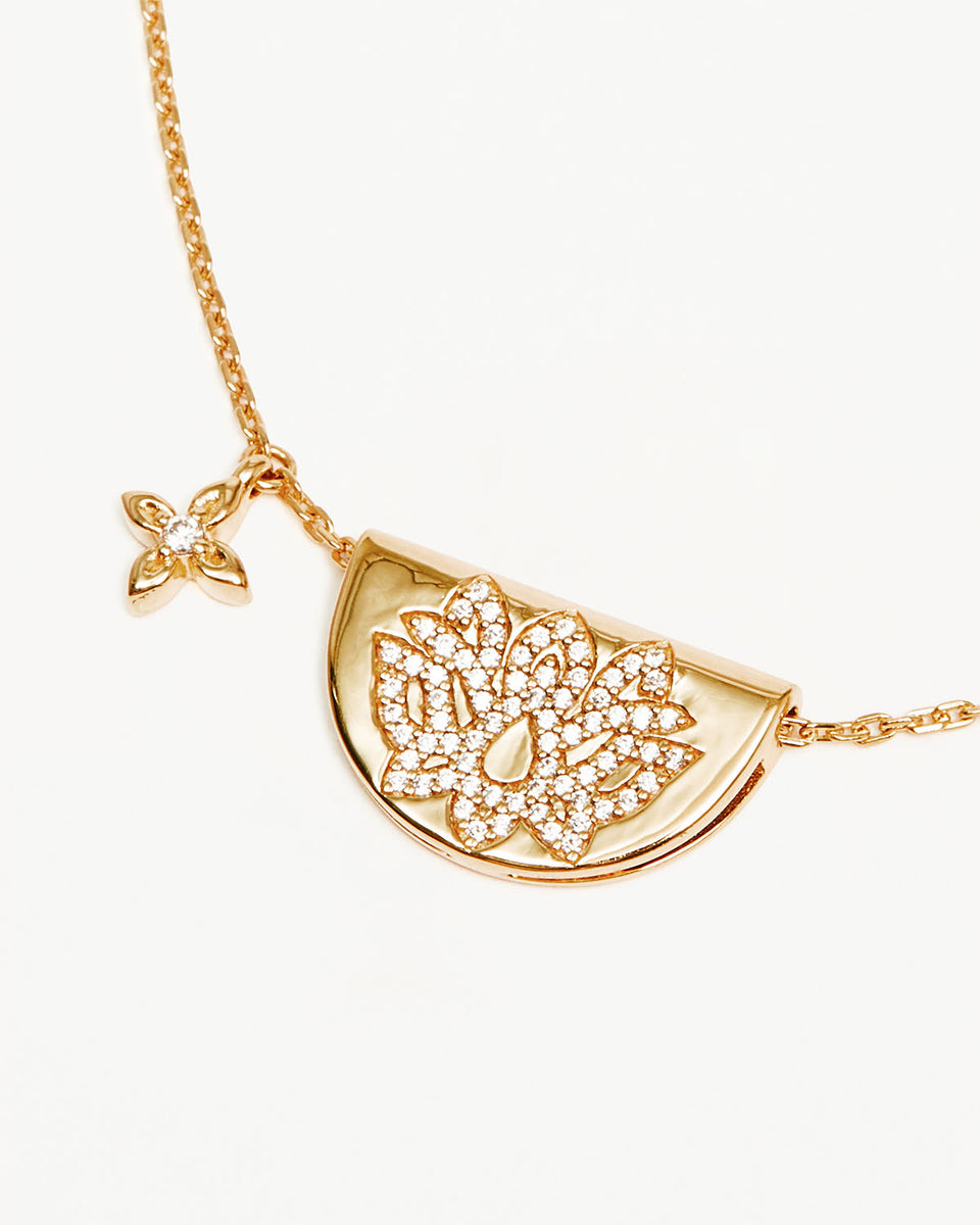 18k Gold Vermeil Live In Light Lotus Necklace – by charlotte