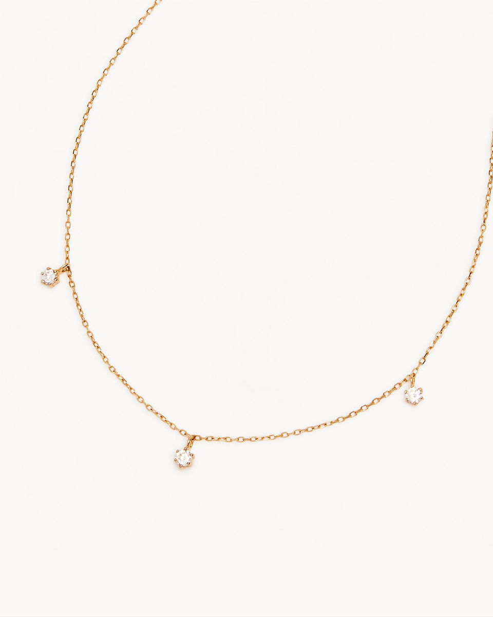 14k Solid Gold Droplets Diamond Necklace – by charlotte