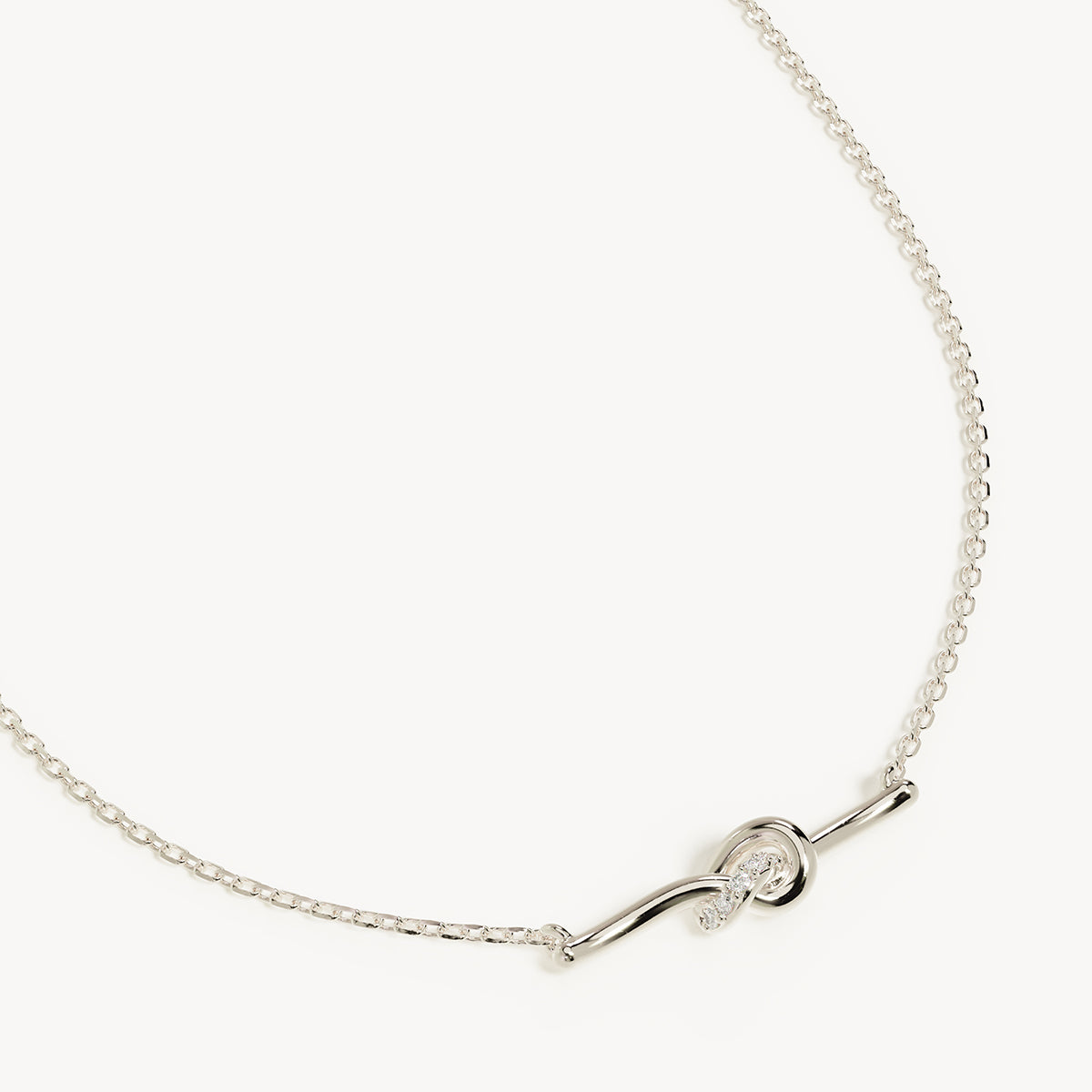 Sterling Silver Love Knot Lab-Grown Diamond Necklace – by charlotte