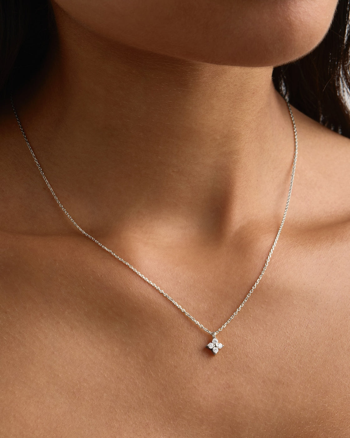 Sterling Silver Crystal Bloom Necklace – by charlotte