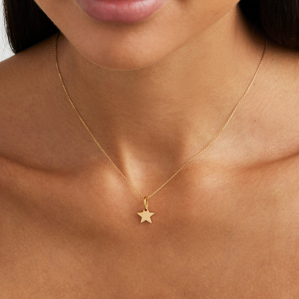 9k Solid Gold Engravable Star Pendant – by charlotte
