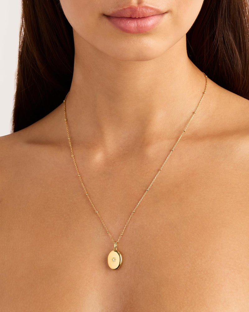 18k Gold Vermeil Rounded Lotus Locket Pendant – by charlotte