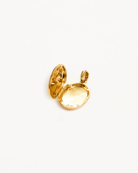 18k Gold Vermeil Rounded Lotus Locket Pendant – by charlotte