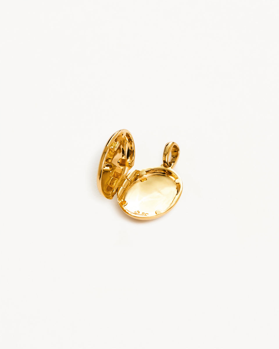 18k Gold Vermeil Rounded Lotus Locket Pendant – by charlotte