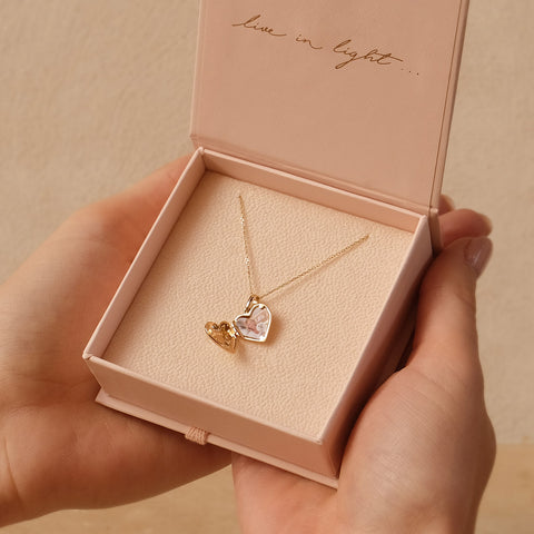 18k Gold Vermeil Heart Lotus Locket Pendant – by charlotte