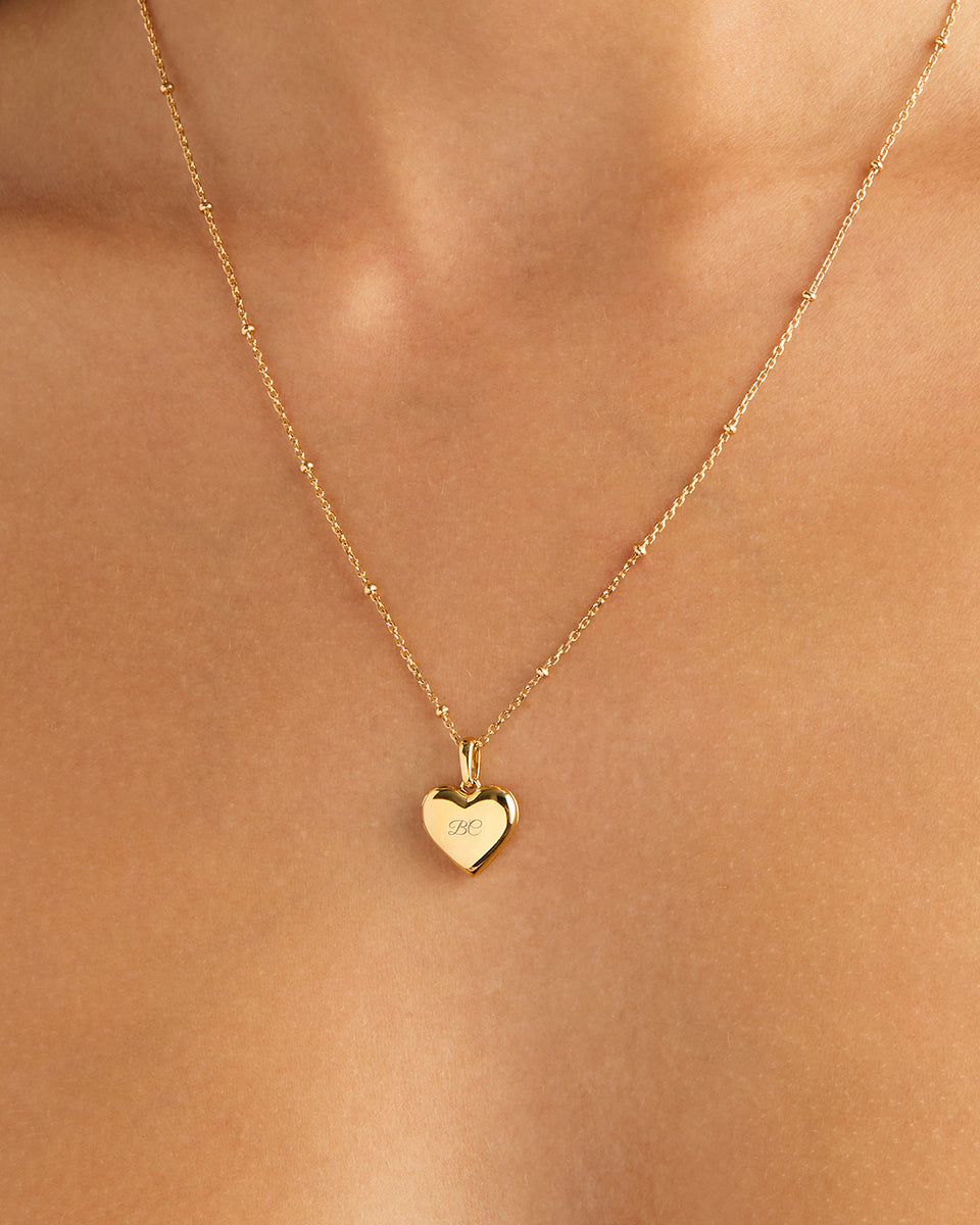 14k Solid Gold Heart Diamond Lotus Locket Pendant – by charlotte