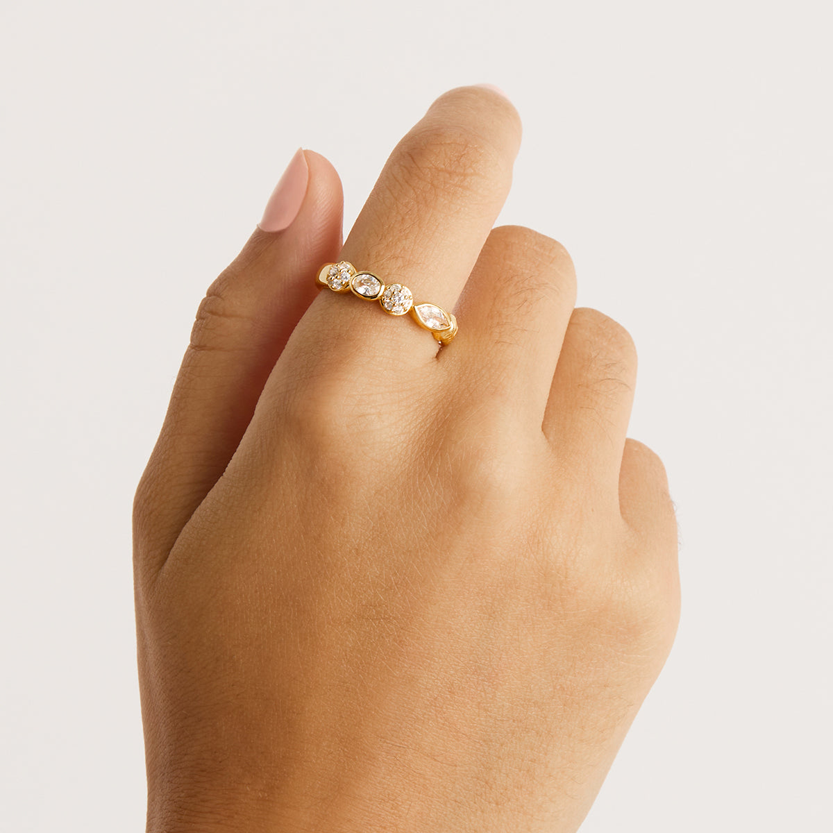 18k Gold Vermeil Protection of Eye Crystal Ring – by charlotte
