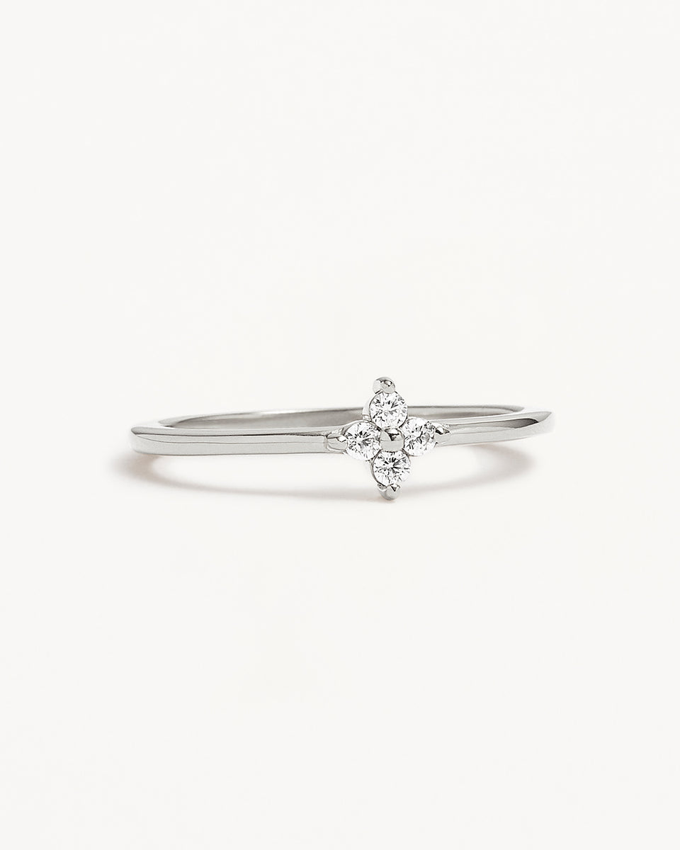Sterling Silver Crystal Bloom Ring – by charlotte
