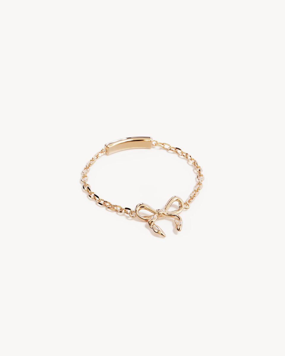 18k Gold Vermeil Forever More Chain Bow Ring – by charlotte