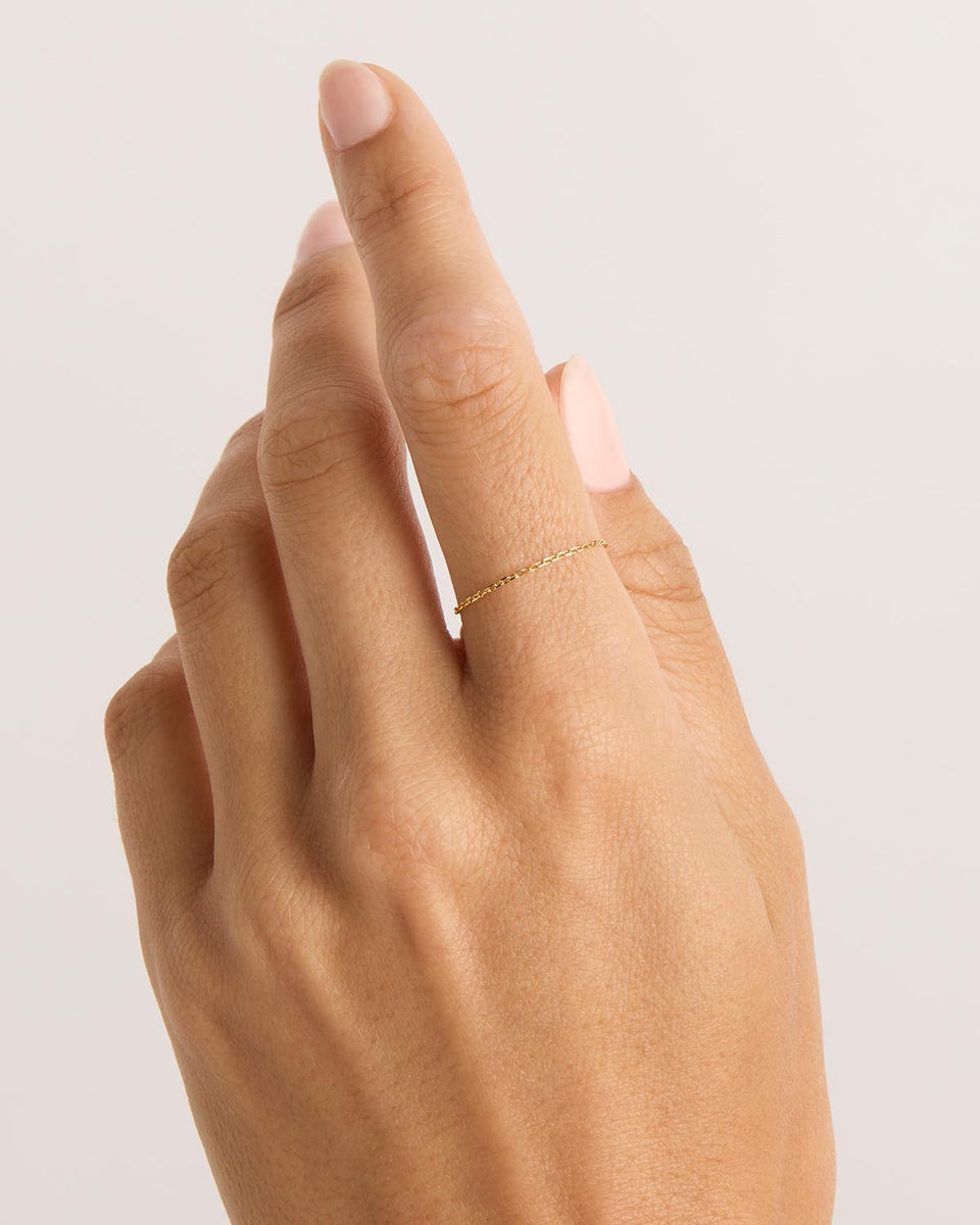 14k Solid Gold Purity Chain Ring – by charlotte